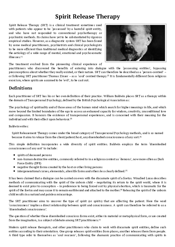 (PDF) Spirit Release Therapy