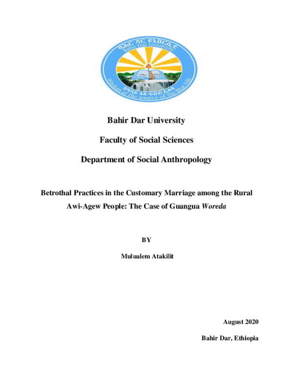 (PDF) Betrothal Practices in the Customary Marriage among the Rural Awi ...