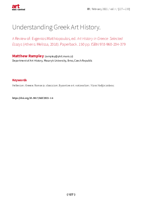 (PDF) Understanding Greek Art History