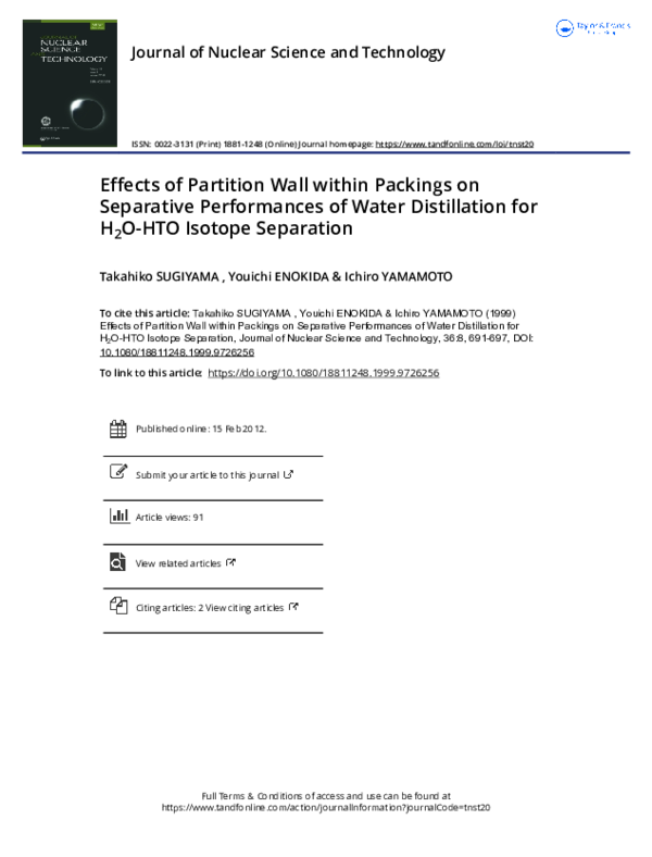(PDF) Impact of Partition Walls on Water Distillation Isotope Separation