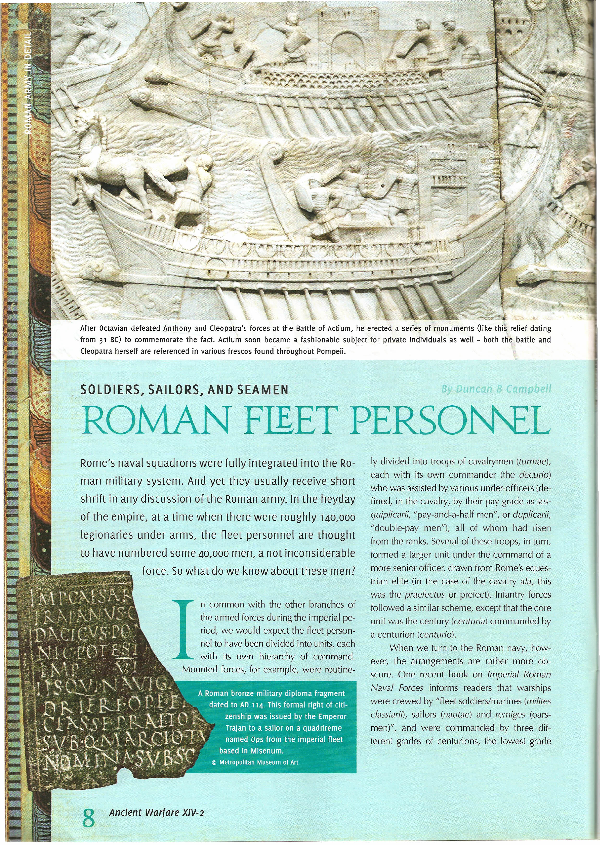 (PDF) The Roman Army in Detail: Roman Fleet Personnel