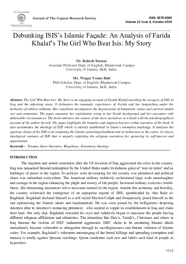 (PDF) Debunking ISIS's Islamic Façade: An Analysis of Farida Khalaf's ...