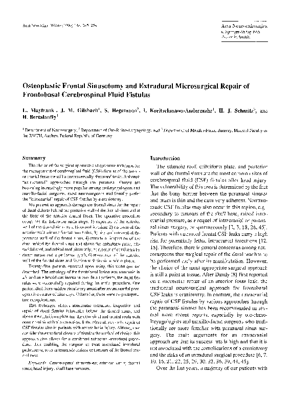 (PDF) Osteoplastic frontal sinusotomy and extradural microsurgical ...