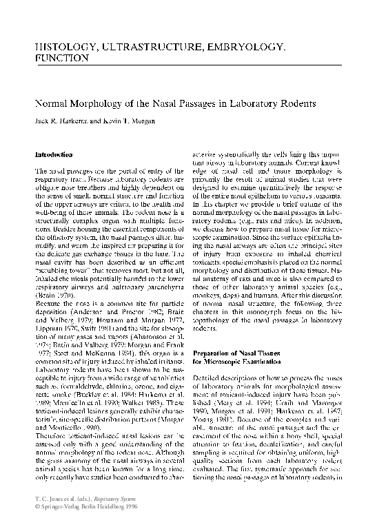 (PDF) Normal Morphology of the Nasal Passages in Laboratory Rodents