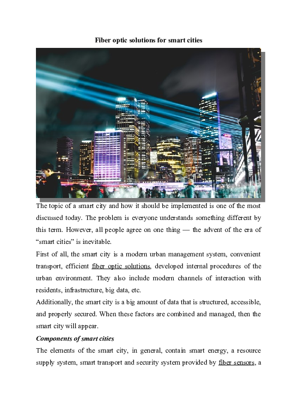 (DOC) Fiber optic solutions for smart cities