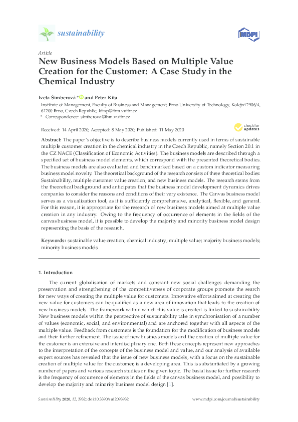 (PDF) New Business Models Based on Multiple Value Creation for the ...