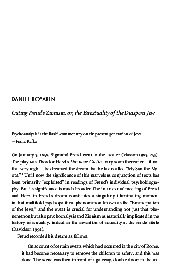 (PDF) Daniel Boyarin, “Outing Freud’s Zionism, or, The Bitextuality of ...