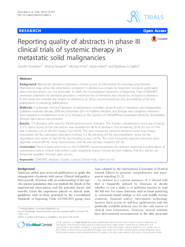 (PDF) Reporting quality of abstracts in phase III clinical trials of ...