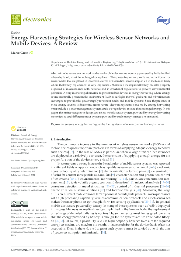 (PDF) Energy Harvesting Strategies for Wireless Sensor Networks and ...