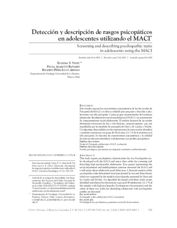 (PDF) Screening and describing psychopathic traits in adolescents using ...