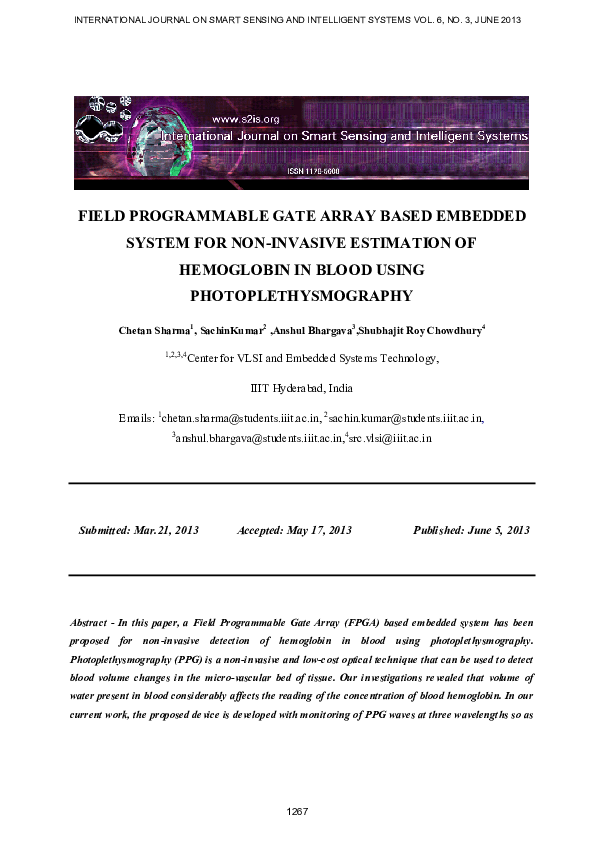 (PDF) A non invasive robust device for the detection of blood ...