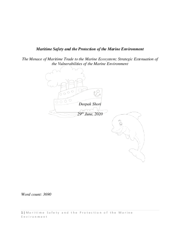 (PDF) Maritime Safety and the Protection of the Marine Environment