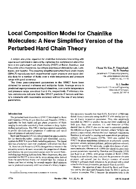 (PDF) Local composition model for chainlike molecules: A new simplified ...