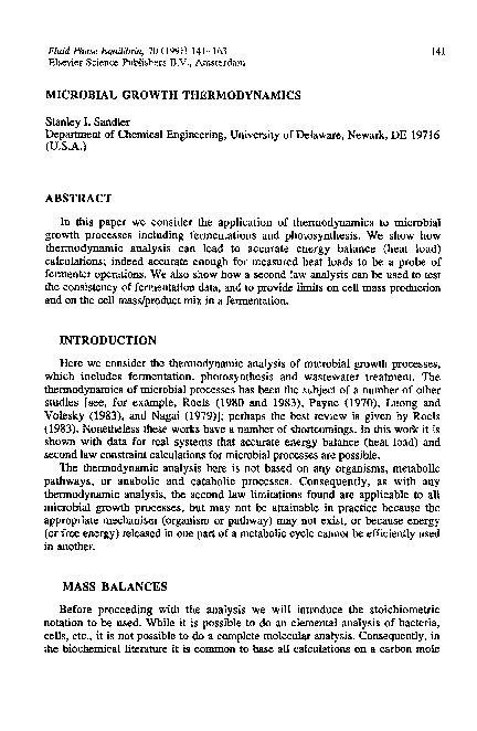 (PDF) Microbial growth thermodynamics