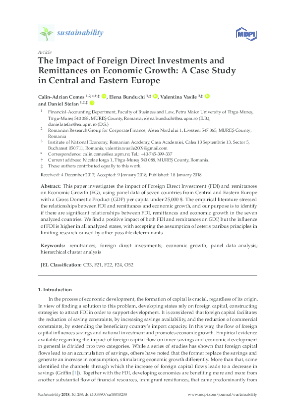 (PDF) The Impact of Foreign Direct Investments and Remittances on ...