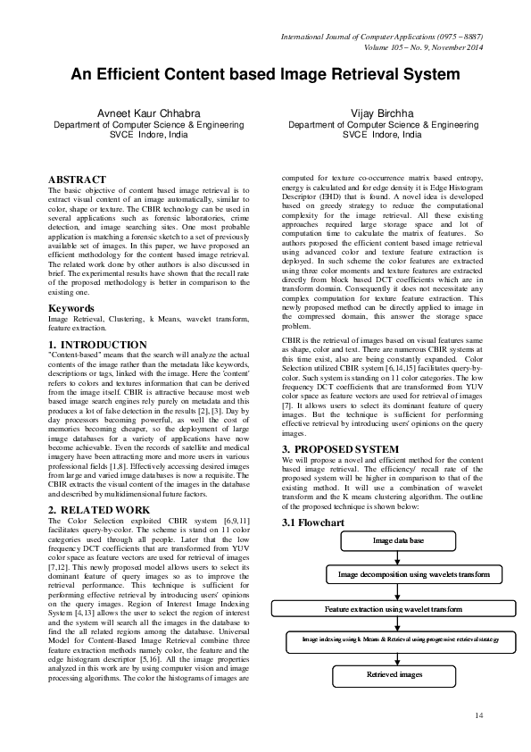 Pdf An Efficient Content Based Image Retrieval System