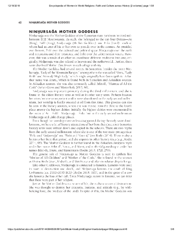(PDF) Ninhursaga Mother Goddess