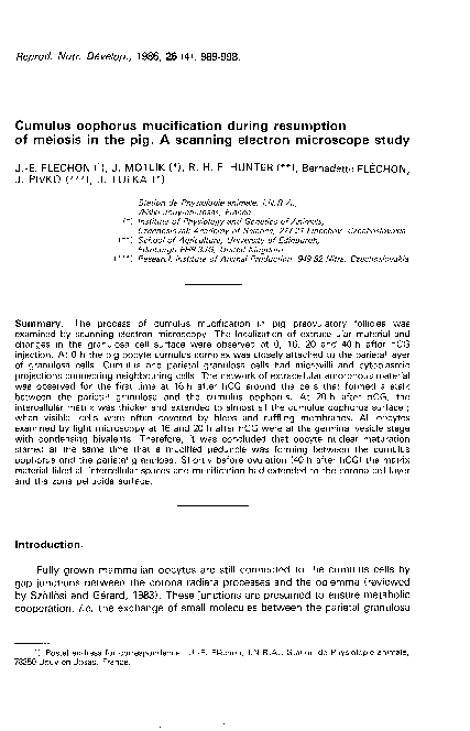 (PDF) Cumulus oophorus mucification during resumption of meiosis in the ...