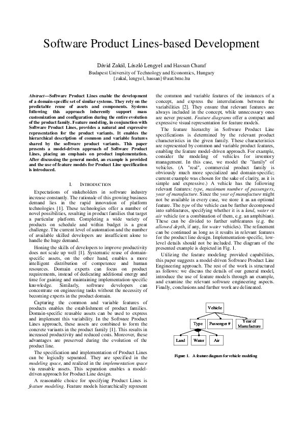 (PDF) Software Product Lines-based development
