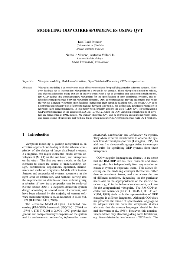 (PDF) Modeling ODP correspondences using QVT | Hassan Charaf - Academia.edu