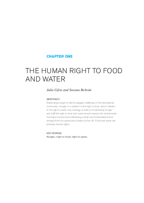 (PDF) The Human Right to food and water