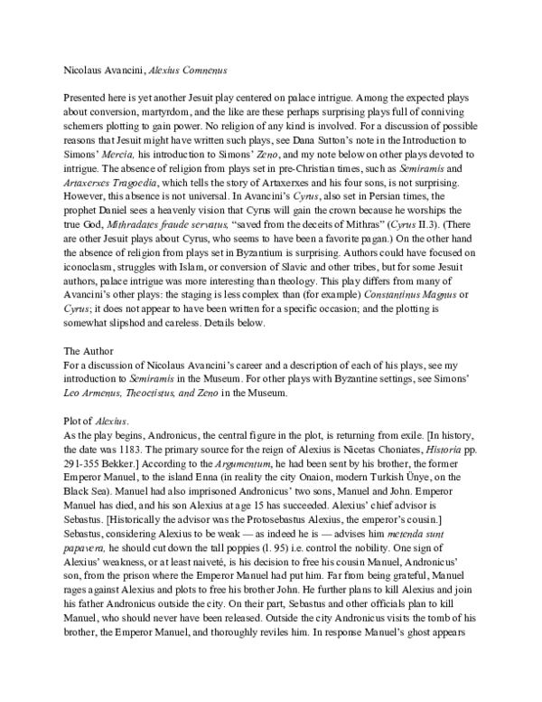 (PDF) Alexius Comnenus: introduction