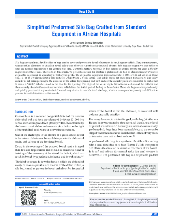 (PDF) How I Do It: Simplified Preformed Silo Bag Crafted from Standard ...