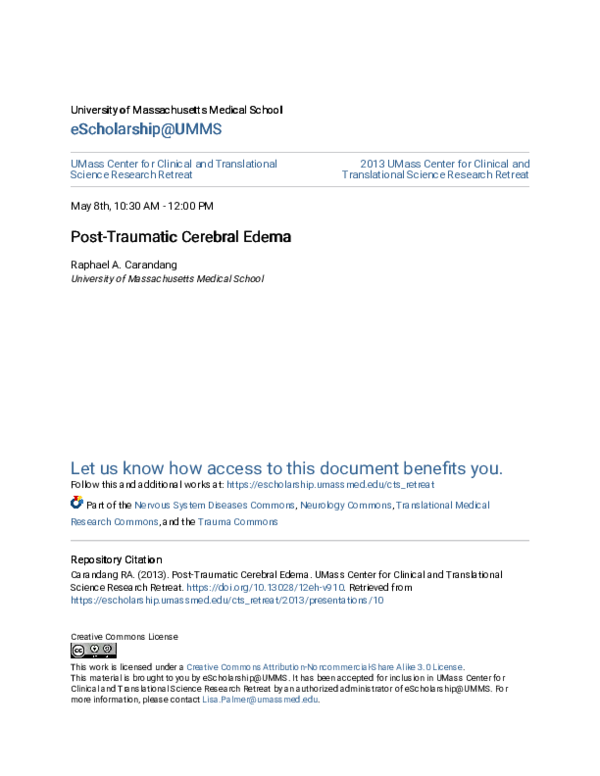 (PDF) Post-Traumatic Cerebral Edema