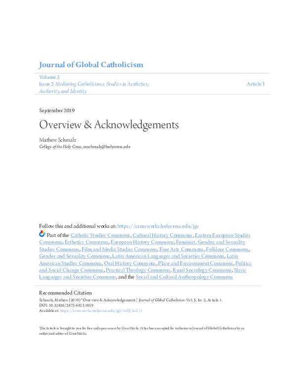 (PDF) Overview Acknowledgements | Mathew Schmalz - Academia.edu