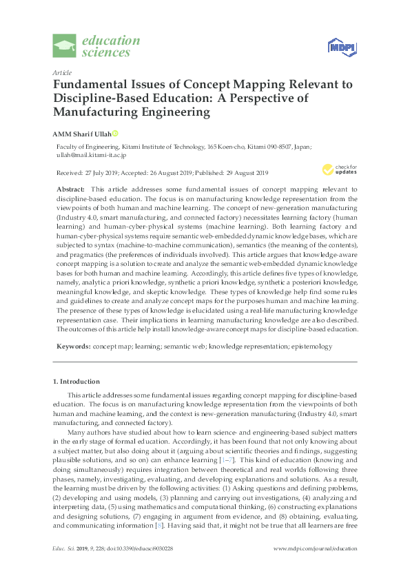 (PDF) Fundamental Issues of Concept Mapping Relevant to Discipline ...