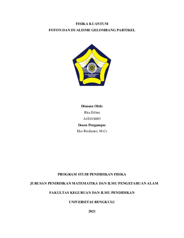 (PDF) MAKALAH FOTON DAN DUALISME GELOMBANG PARTIKEL