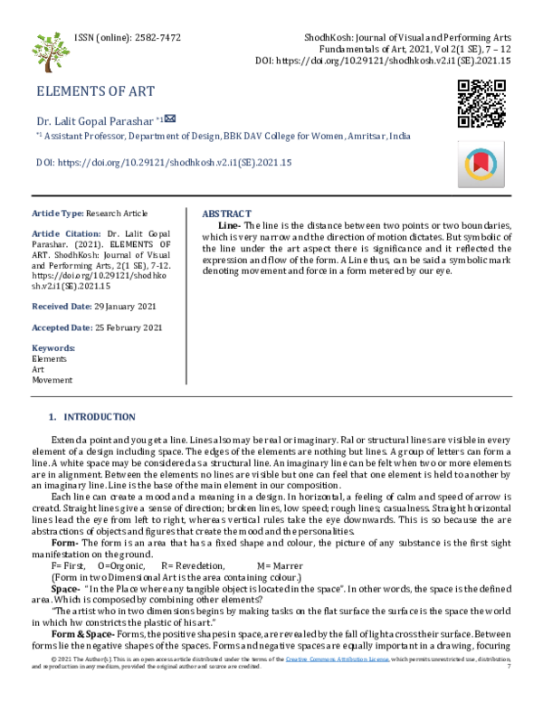 (PDF) ELEMENTS OF ART