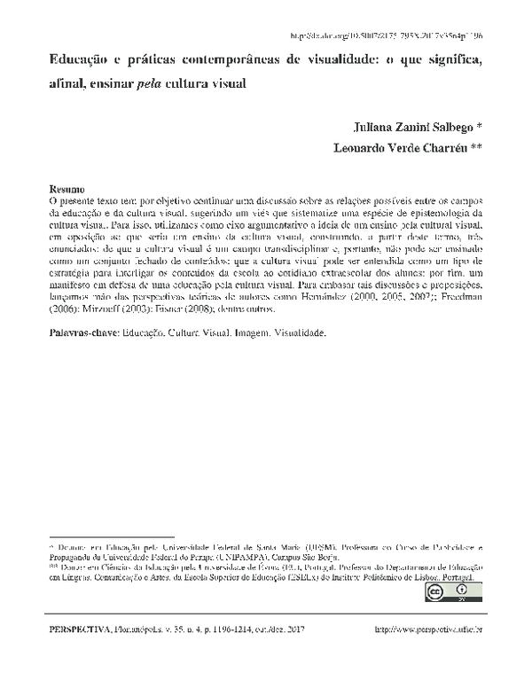 (PDF) Educação e práticas contemporâneas de visualidade: o que ...
