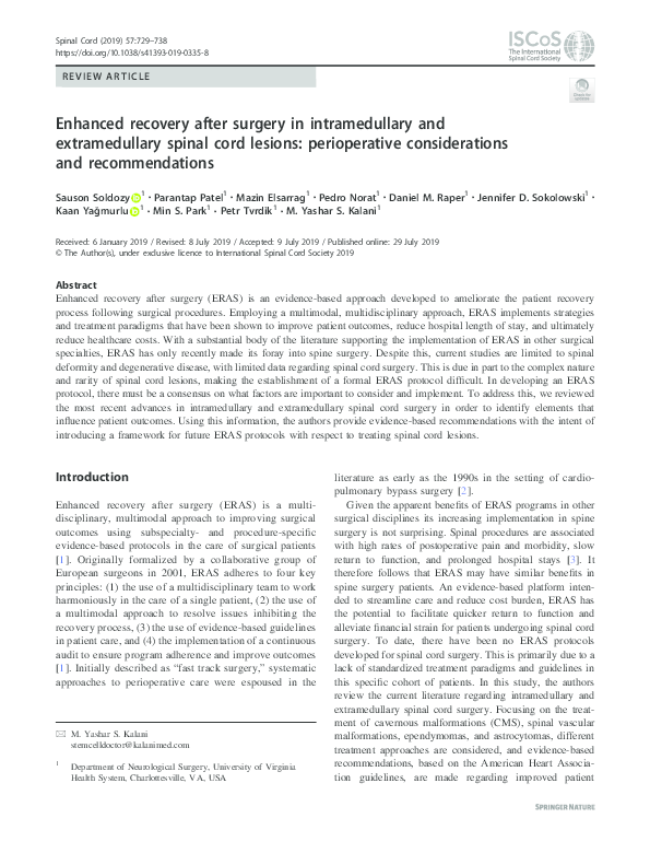 (PDF) Enhanced recovery after surgery in intramedullary and ...