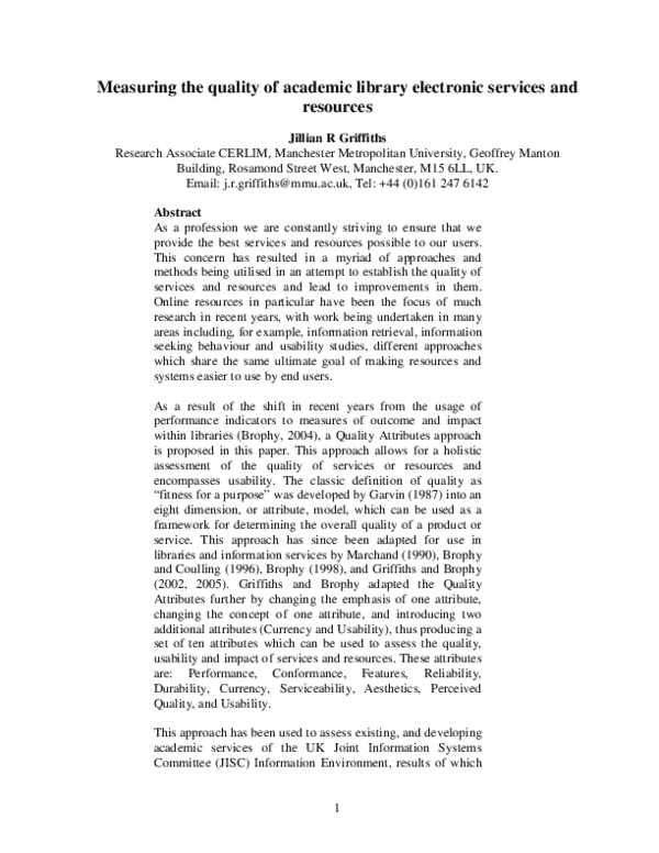 (PDF) Measuring the quality of academic library electronic services and ...