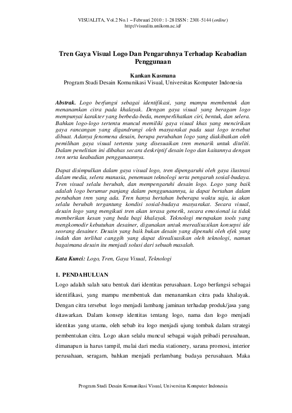 (PDF) Tren Gaya Visual Logo Dan Pengaruhnya Terhadap Keabadian Penggunaan