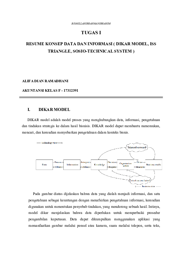 (PDF) KONSEP DATA DAN INFORMASI ( DIKAR MODEL, ISS TRIANGLE, SOSIO ...