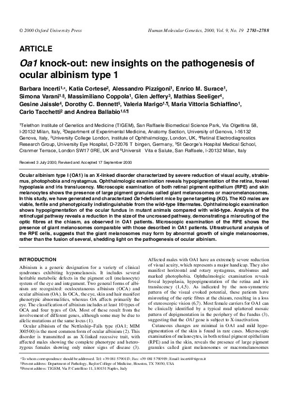 (PDF) Oa1 knock-out: new insights on the pathogenesis of ocular ...