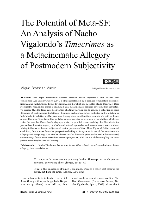 (PDF) The Potential of Meta-SF: An Analysis of Nacho Vigalondo's ...