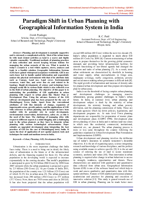 (PDF) Paradigm Shift in Urban Planning with Geographical Information ...
