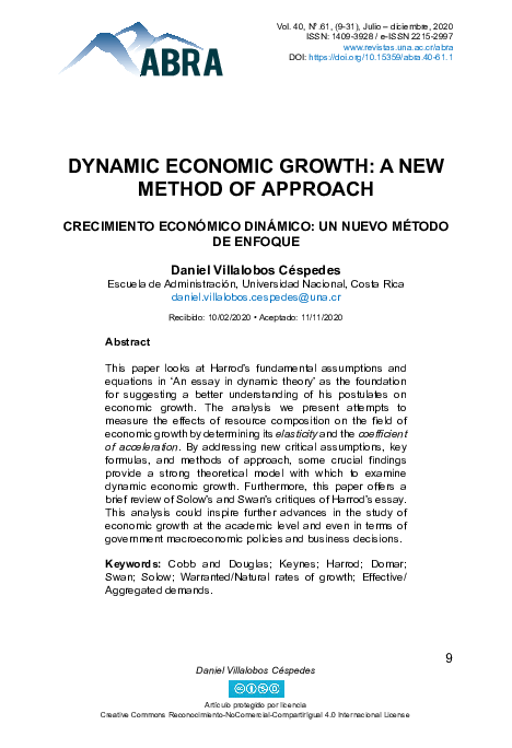 (PDF) DYNAMIC ECONOMIC GROWTH: A NEW METHOD OF APPROACH