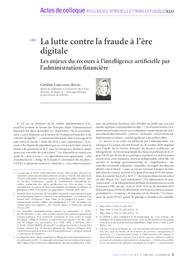 (PDF) La lutte contre la fraude à l'ère digitale