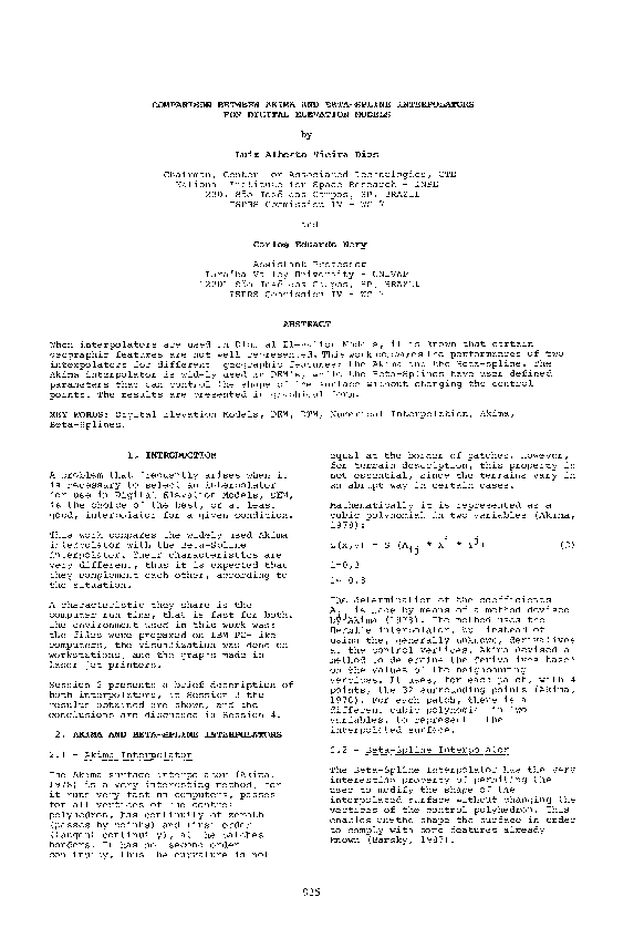 (PDF) Comparison Between Akima and Beta-Spline Interpolators for ...