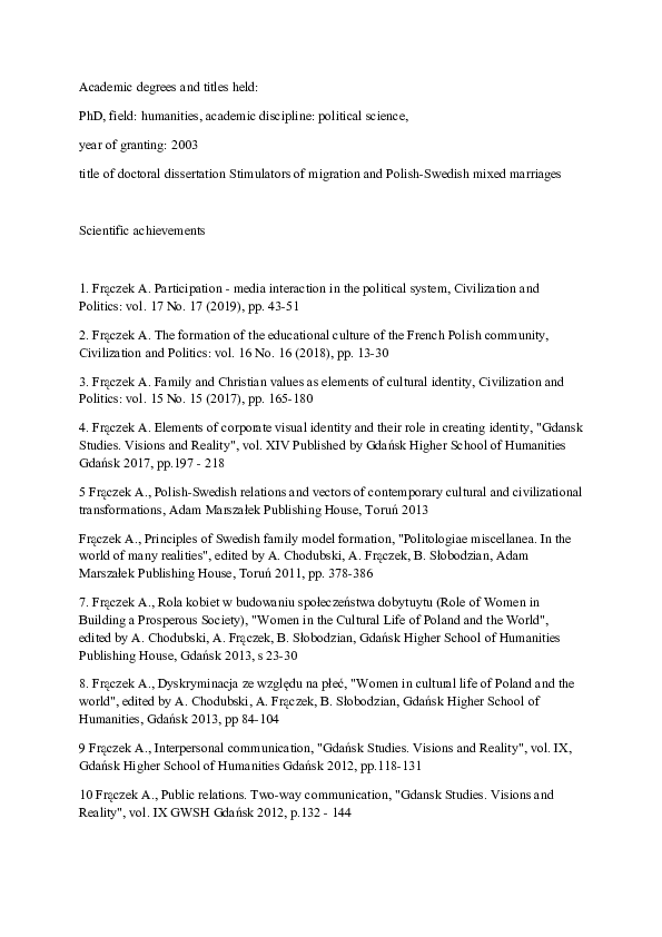 (DOC) Academic degrees and titles held