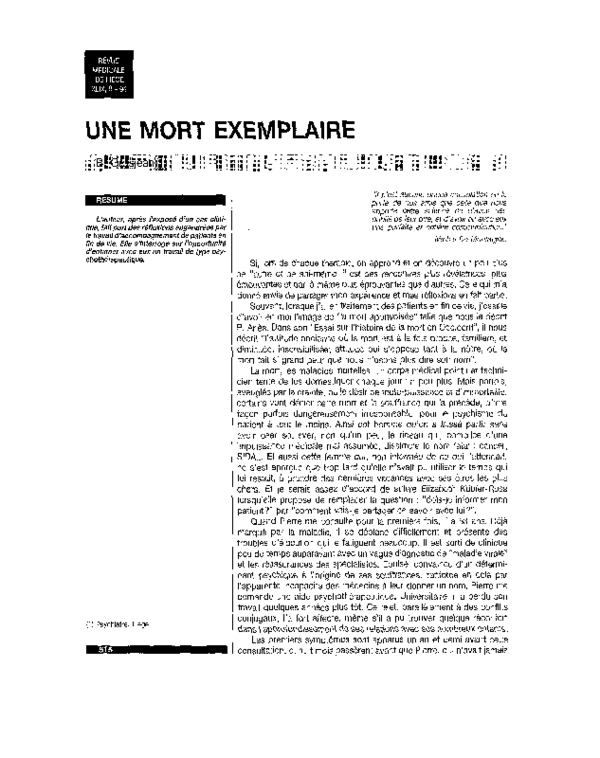 (PDF) Une Mort Exemplaire