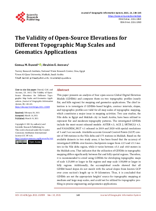 (PDF) The Validity of Open-Source Elevations for Different Topographic ...