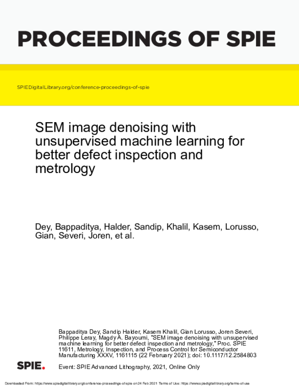 (PDF) SEM image denoising with unsupervised machine learning for better ...