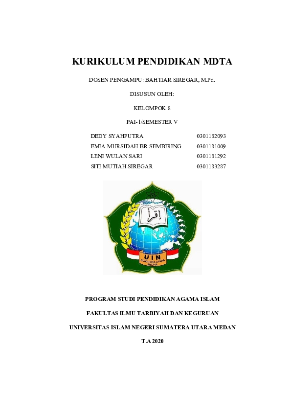 (DOC) (DOC) KURIKULUM PENDIDIKAN MDTA