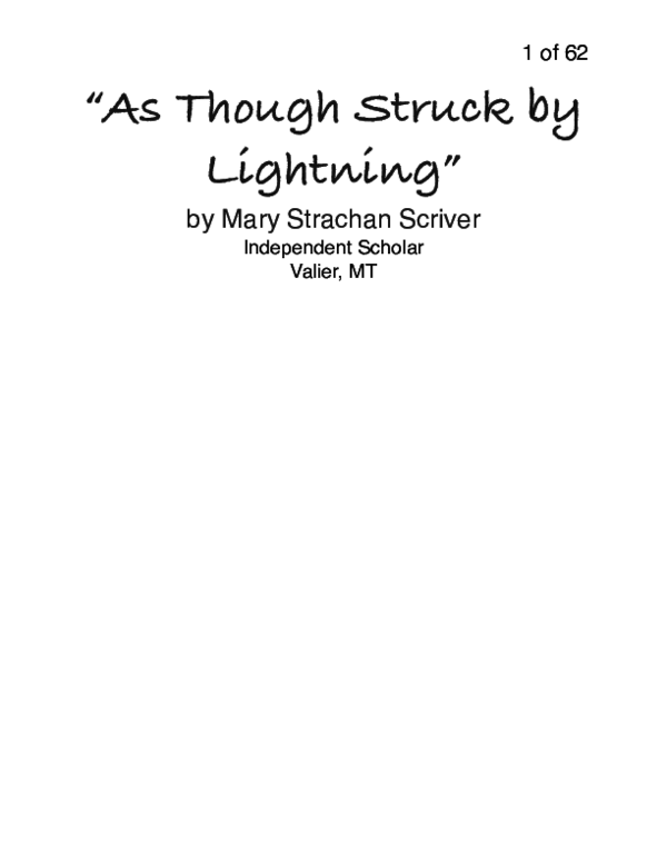 (PDF) "As Though Struck by Lightning" | Mary Scriver - Academia.edu