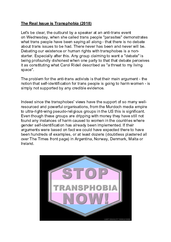 (PDF) The Real Issue is Transphobia (2018)